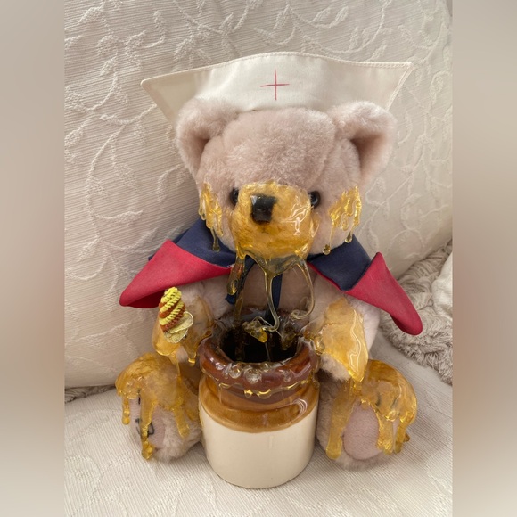 None | Dining | Vintage Stuffed Plush Teddy Bear Covered In Honey With ...